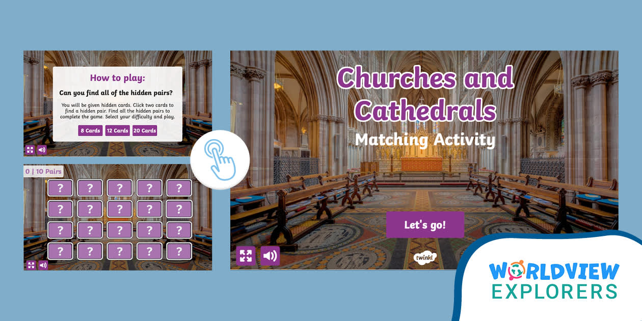 RE: Churches and Cathedrals: KS1 Interactive Matching Activity