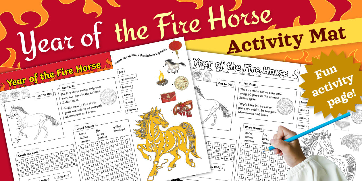 Year of the Fire Horse Activity Mat