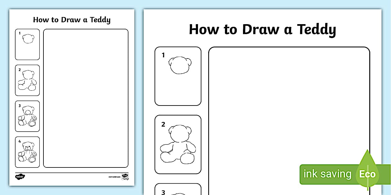How to Draw a Teddy (teacher made) - Twinkl