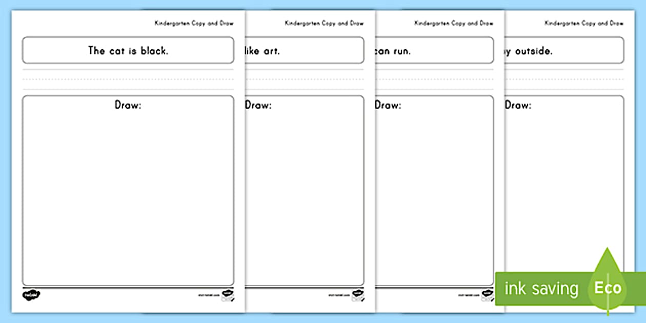 Kindergarten Copy and Draw Writing Activity Pack - Twinkl