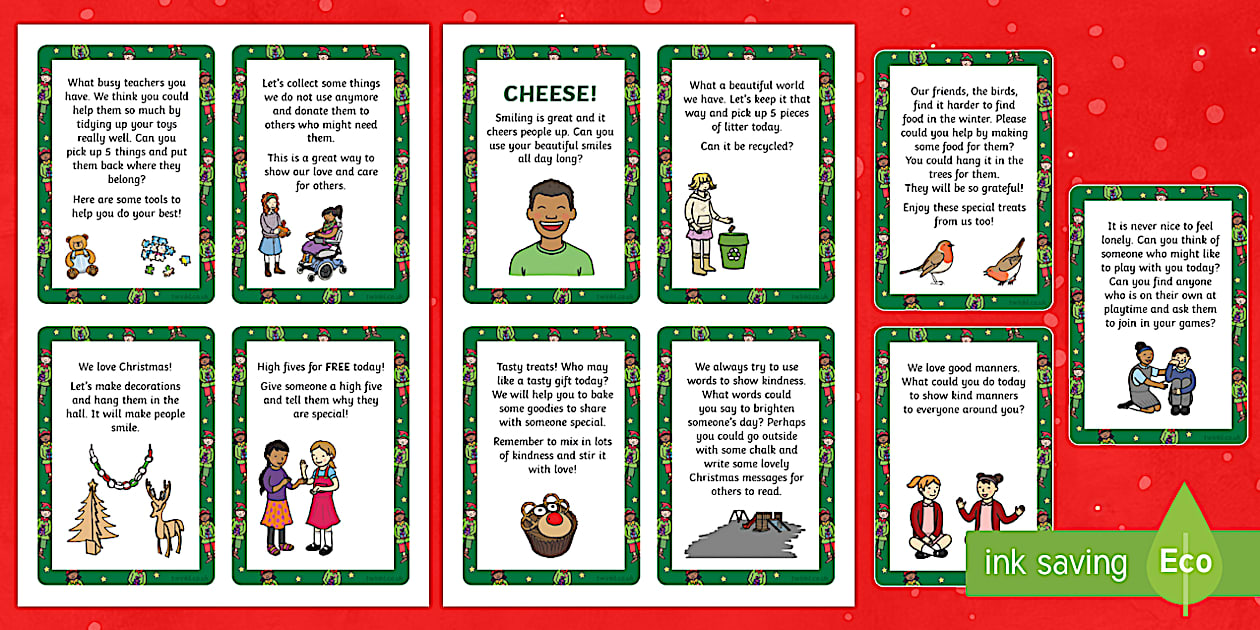 Kind Christmas Elves | Printable Christmas Kindness Cards