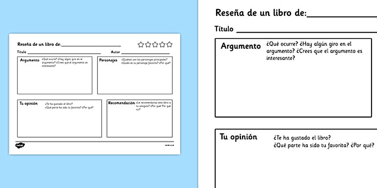 Reseña de libro: Plantilla para escribir