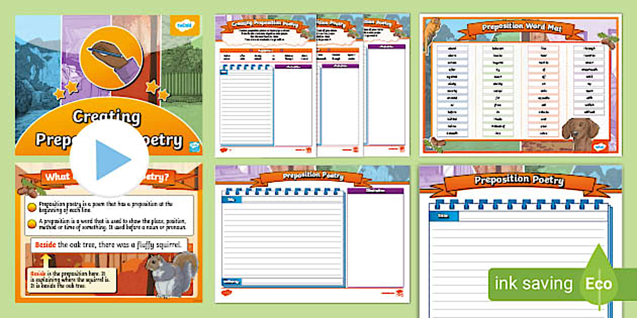 LKS2 Creating Preposition Poetry Teaching Pack - Twinkl
