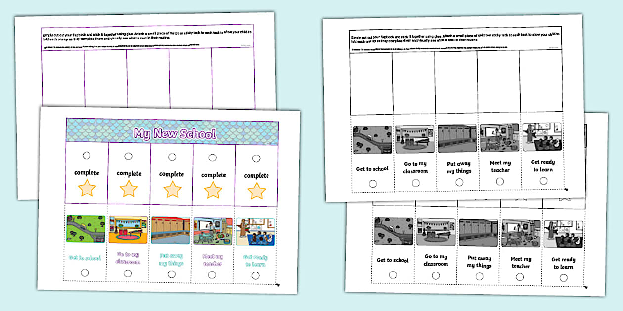 New School Visual Routine Flapbook