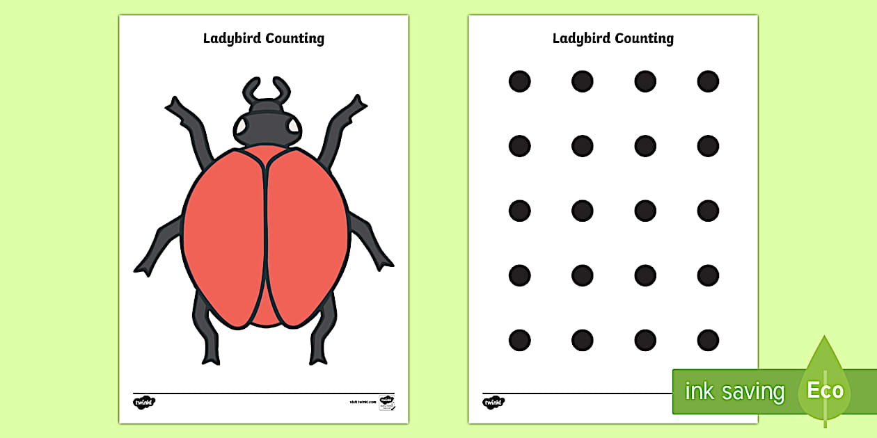 Ladybird Spots Counting Worksheet - Maths Resource - Twinkl