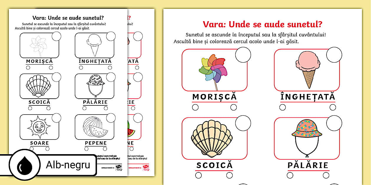 Vara: Unde se aude sunetul? – Fișă de activitate