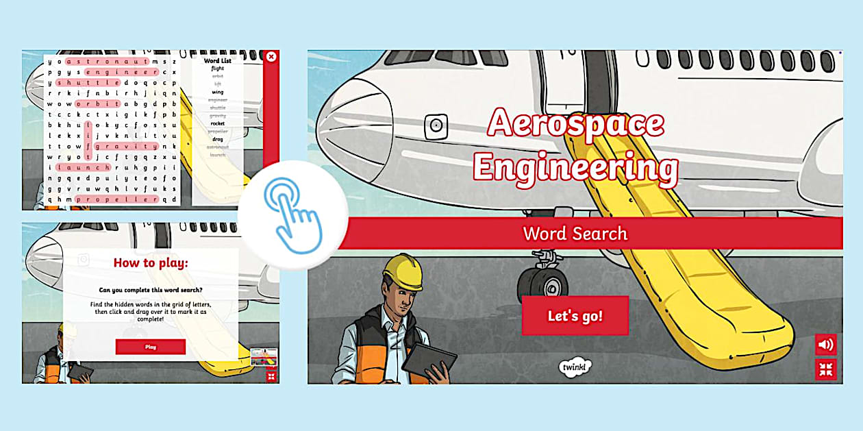 Aerospace Engineering Interactive Word Search (teacher made)
