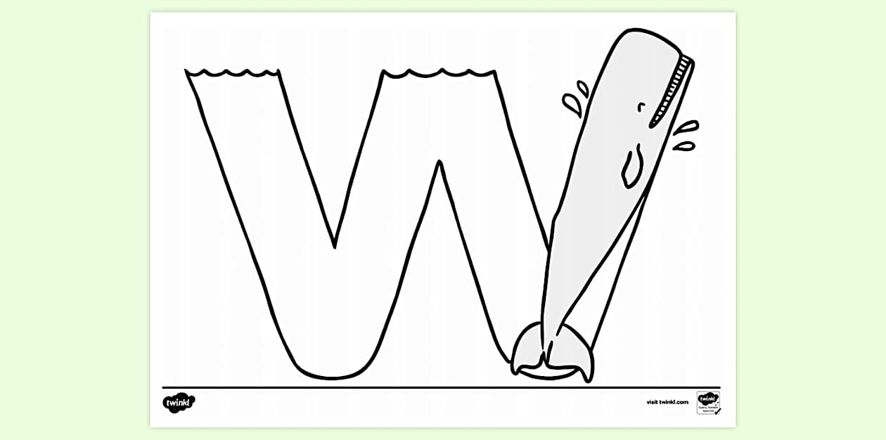 W Colouring Page | Colouring Sheets (teacher made) - Twinkl