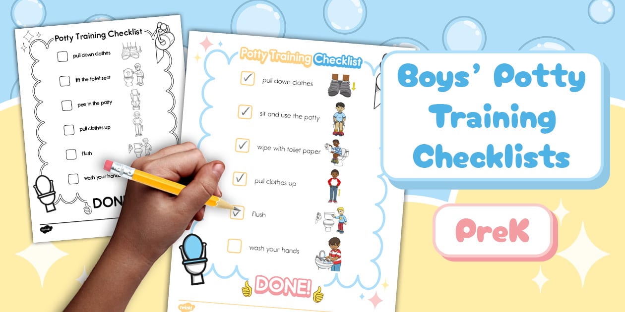 Boys’ Potty Training Checklists With Pictures - Twinkl