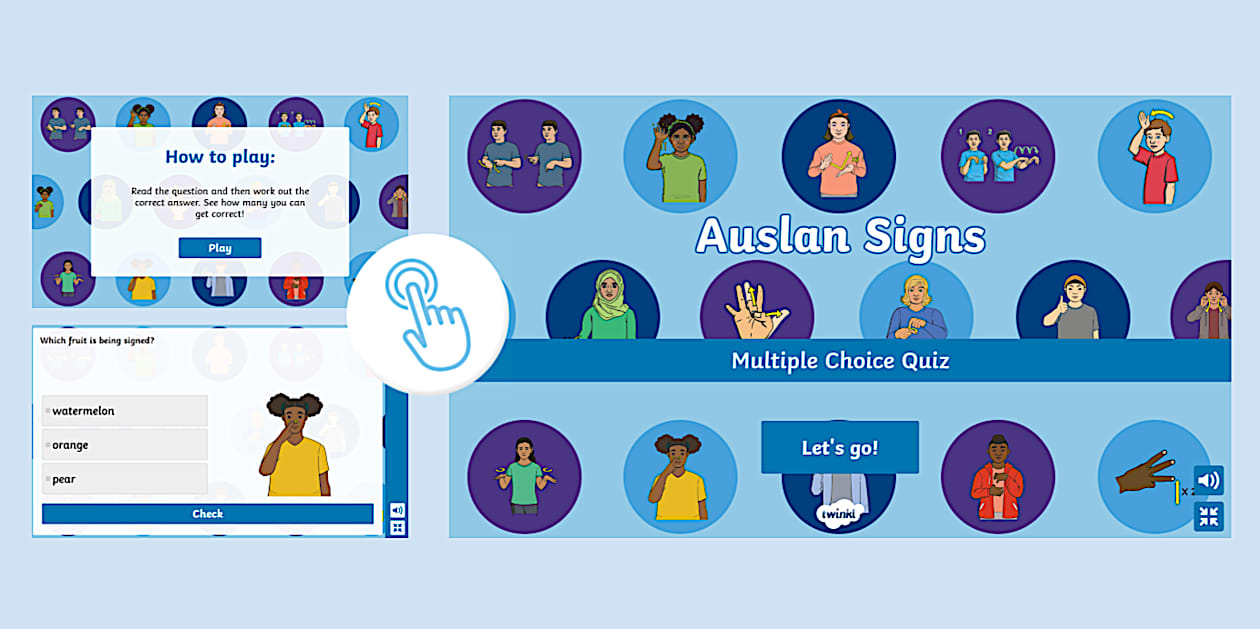 Auslan Signs Interactive Multiple Choice Quiz (teacher made)