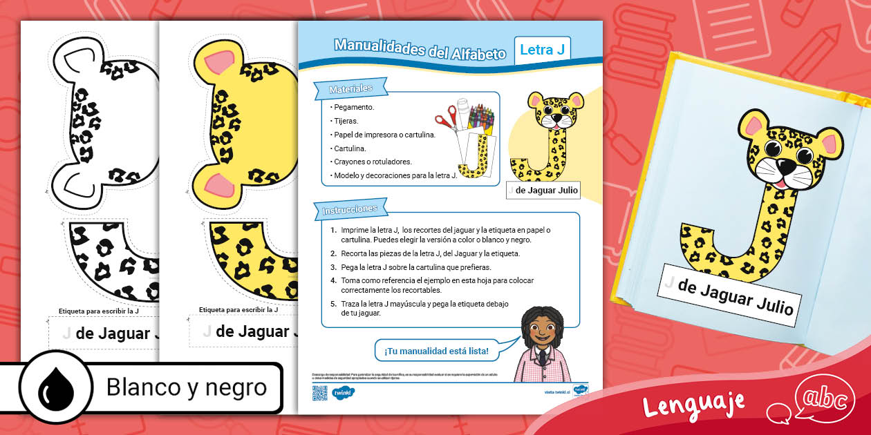 Manualidad Letra J Mayúscula | Actividad de Motricidad Fina