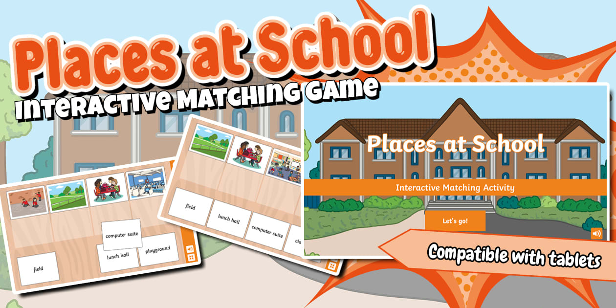 Places at School Interactive Matching Game