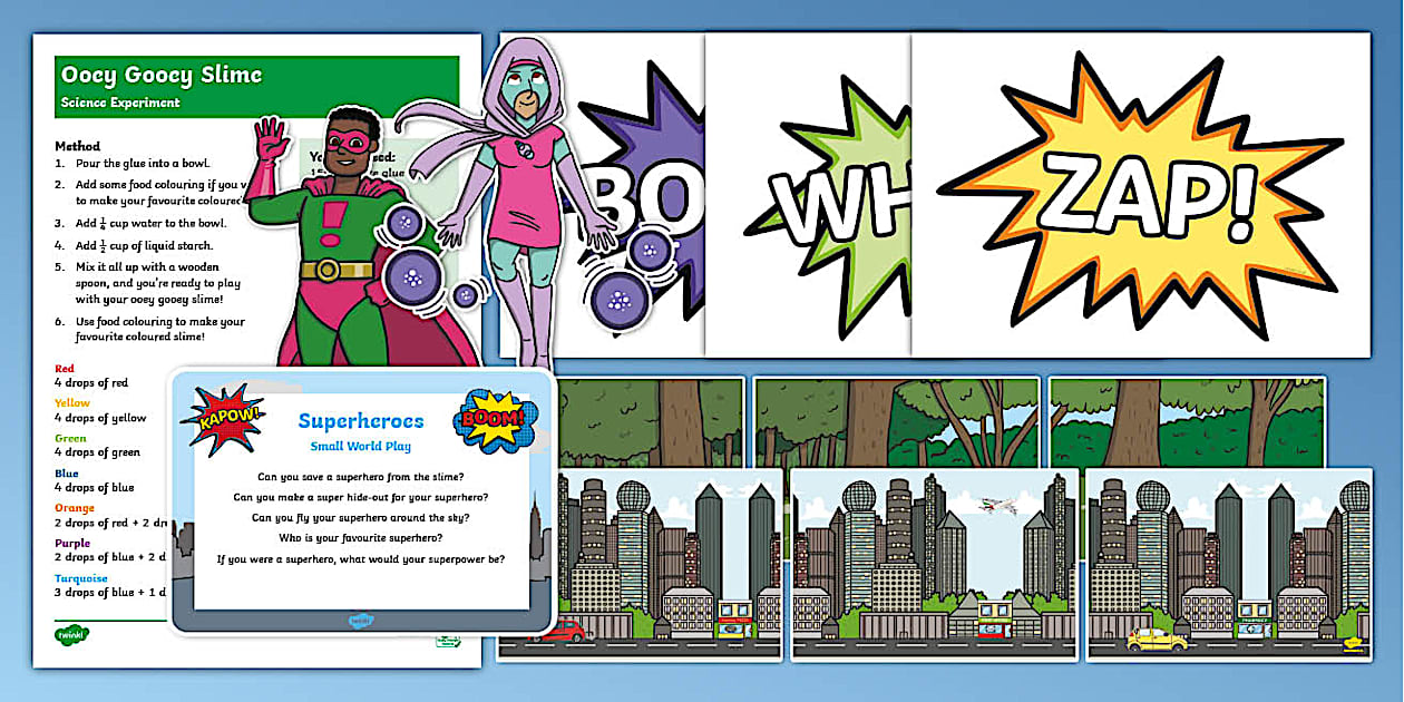 Superheroes Small World Play Idea and Printable Resource Pack