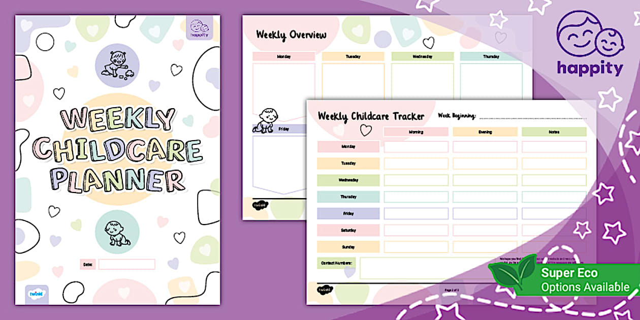 FREE! - Weekly Childcare Planner (teacher made) - Twinkl
