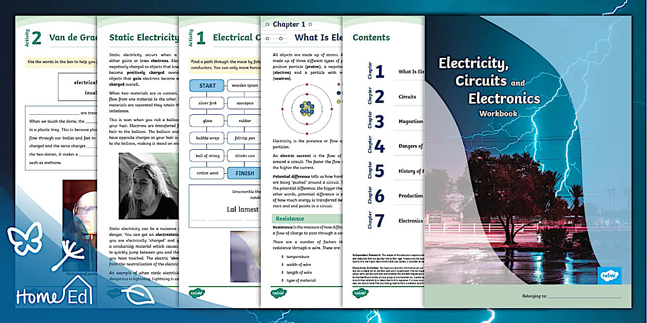 Electricity, Circuits and Electronics KS3 Workbook - Twinkl