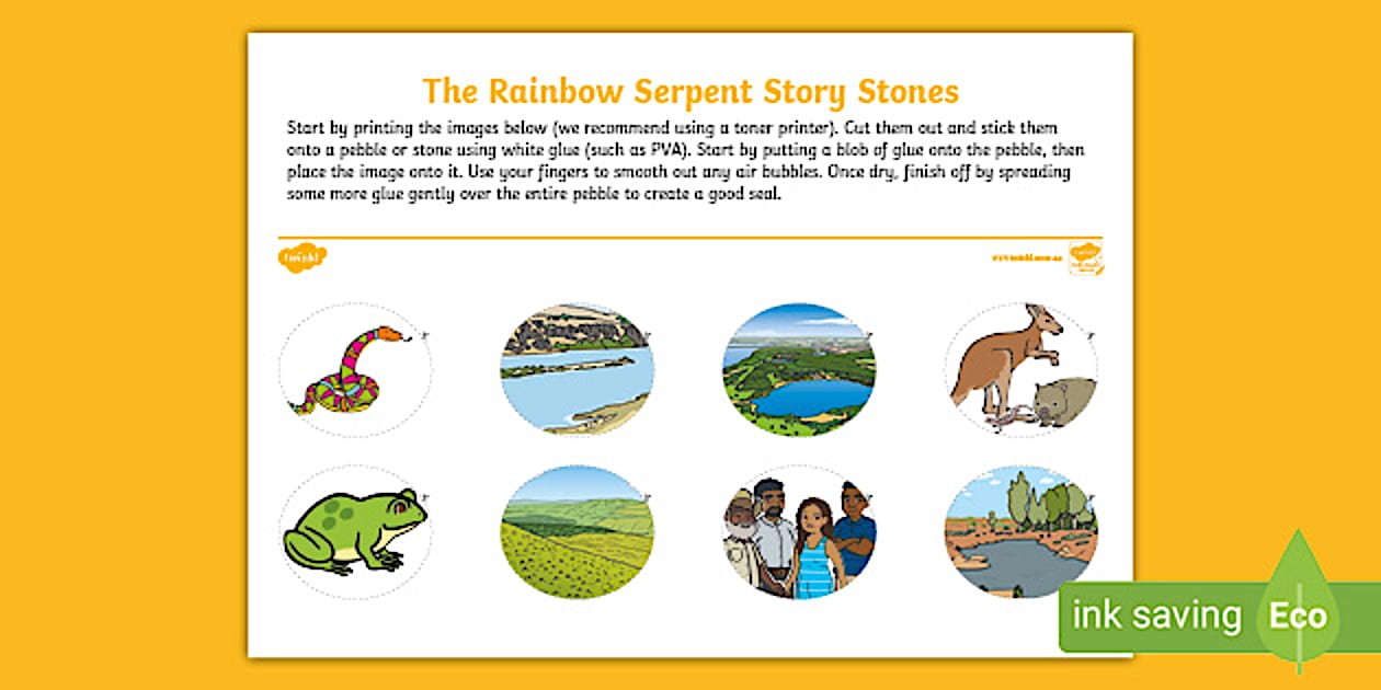 The Rainbow Serpent Story Stones - Prep HASS - Twinkl