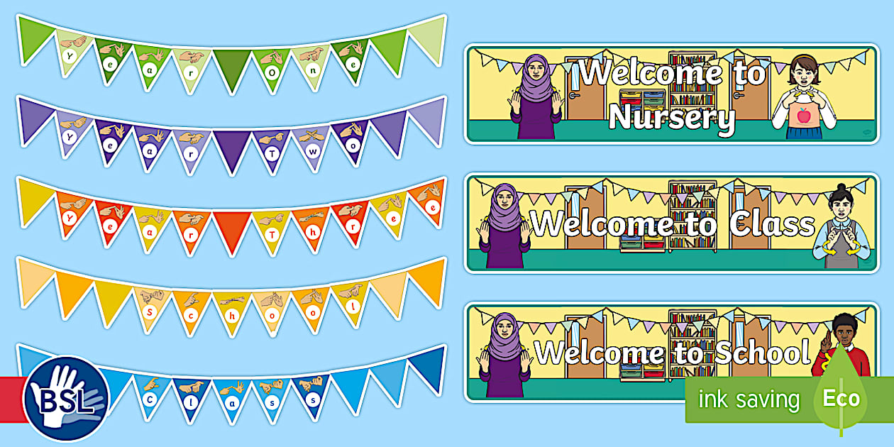 Welcome to School Sign Language Display Pack (Teacher-Made)
