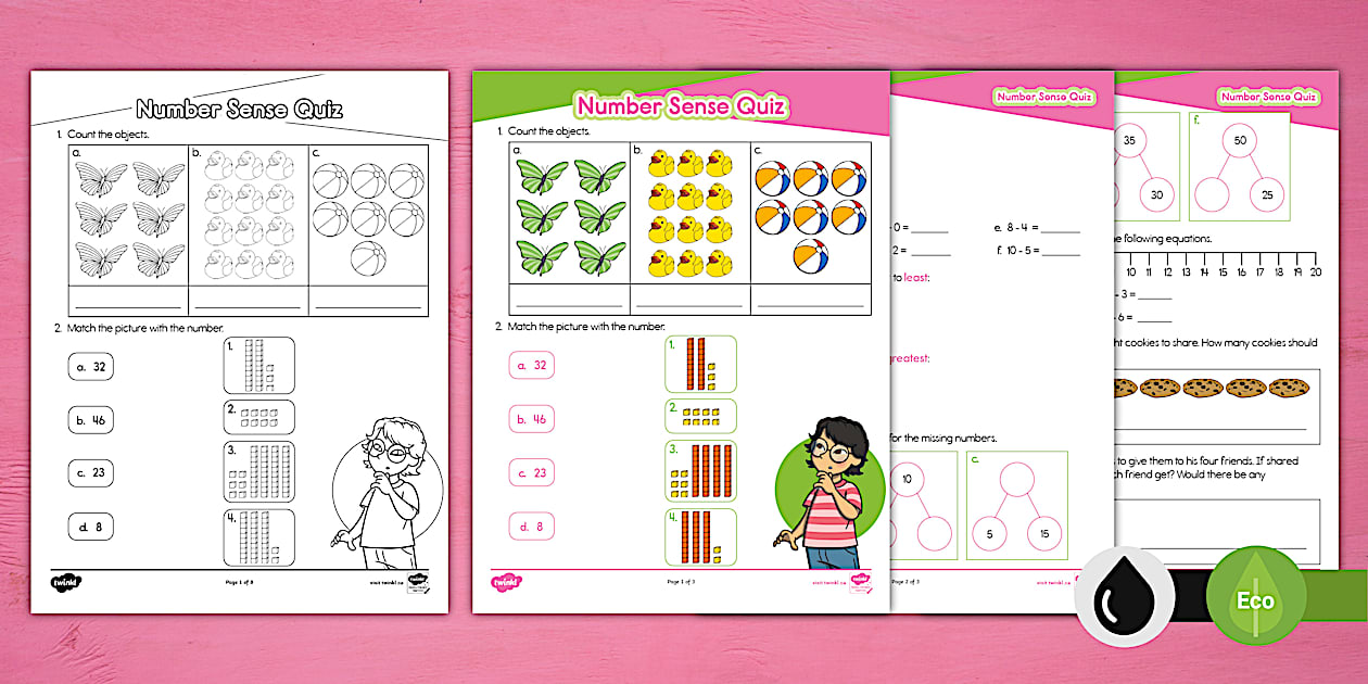Grade 1 Number Sense Assessment (Hecho por educadores)