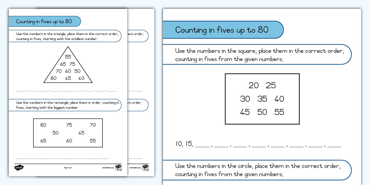 Grade 1 Maths: Number Patterns: 5's to 80 (teacher made)