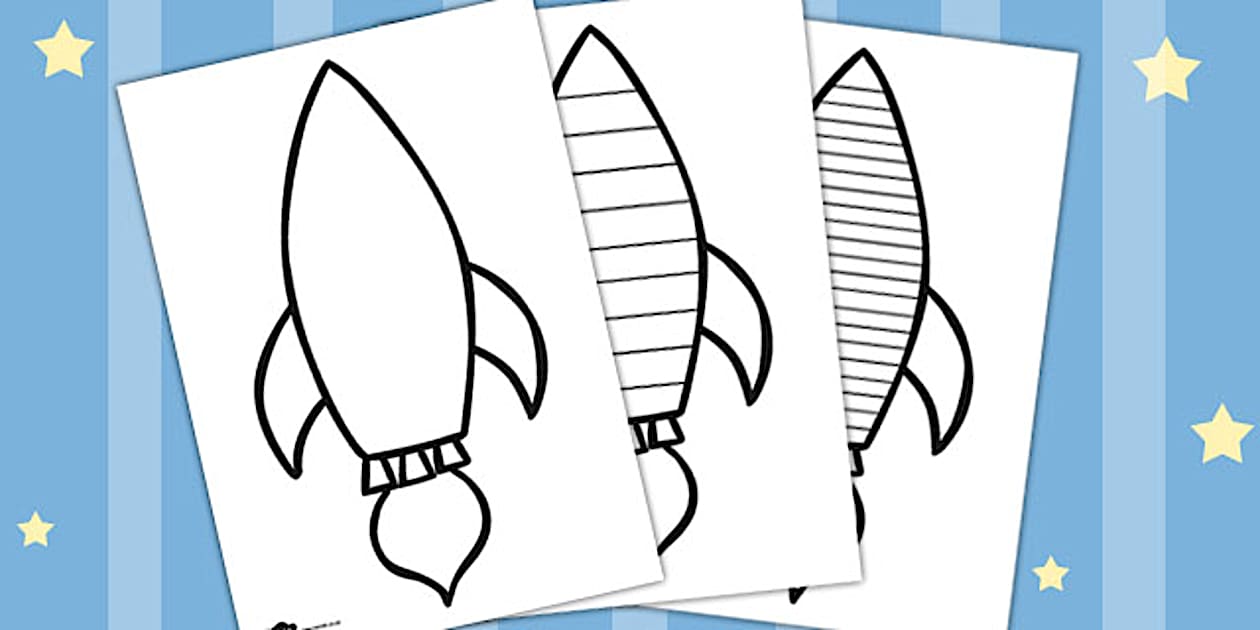 Space Rocket Handwriting Lines (teacher made) - Twinkl