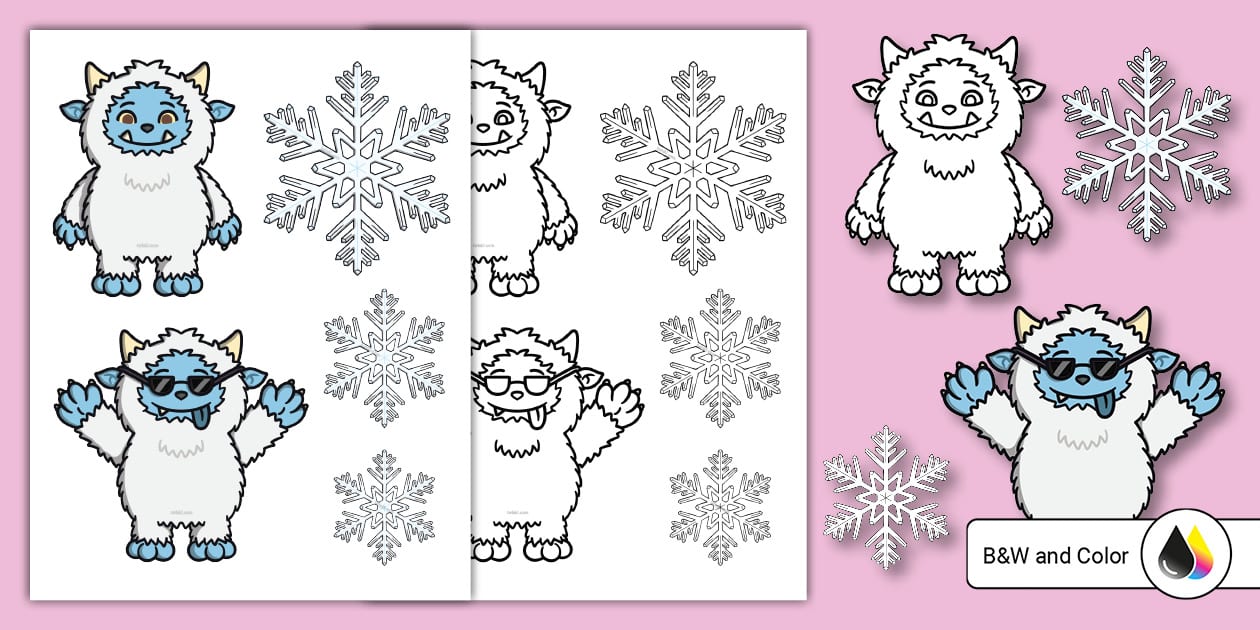 Yeti or Not... The New Year Is Here! Cutouts (teacher made)