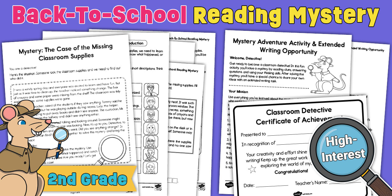 Second Grade Back-To-School Reading Mystery (teacher made)