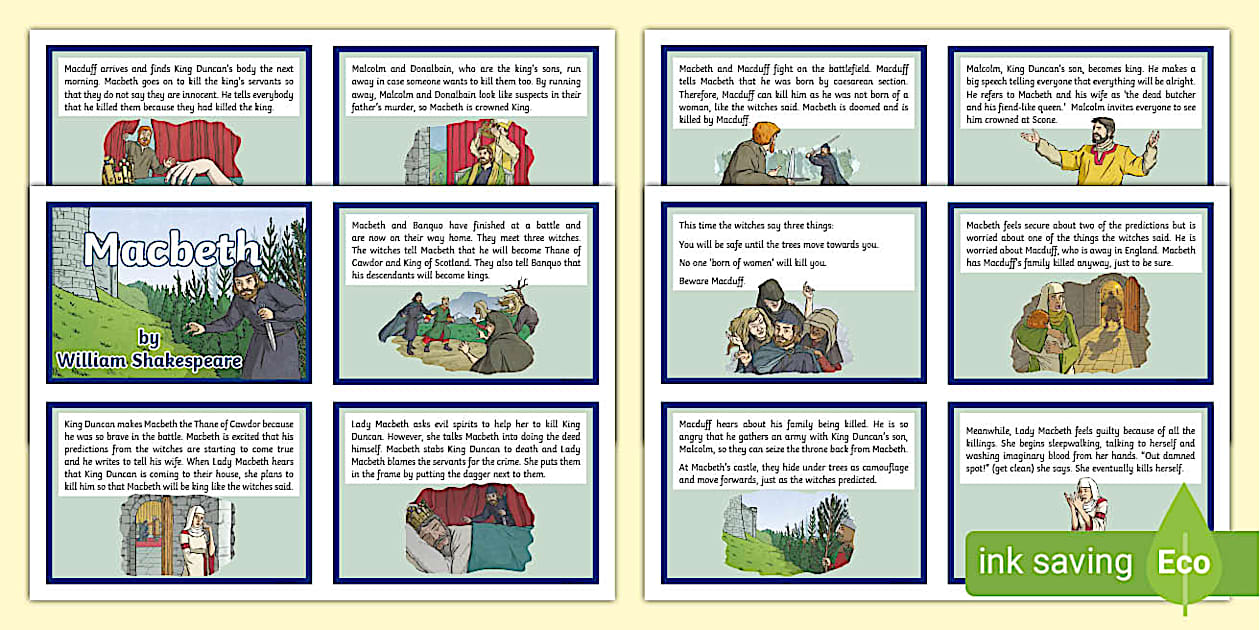 Editable Macbeth Story Sequencing Cards (Lehrer gemacht)