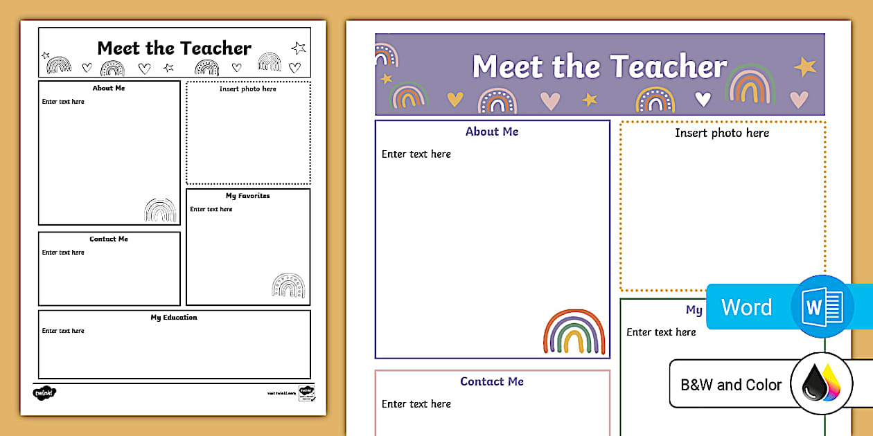 Editable Muted Rainbow Theme Meet the Teacher Letter