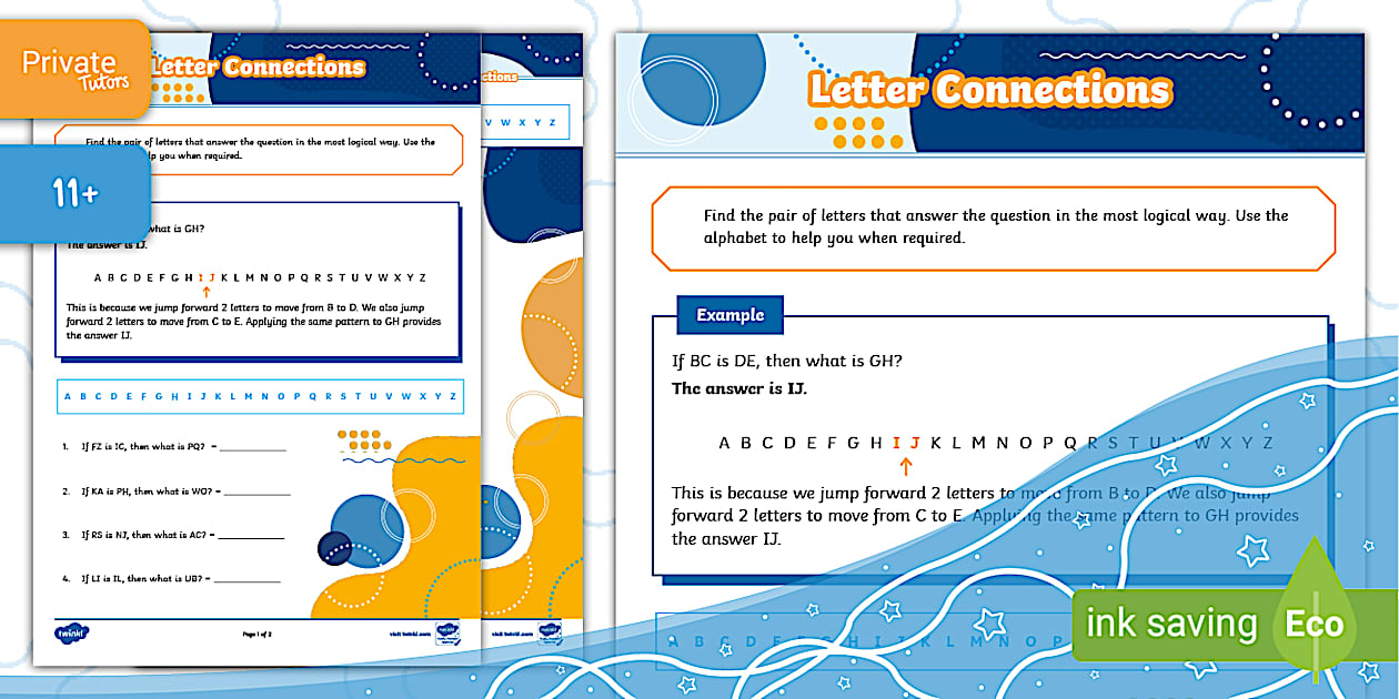 11+ Letter Connections (teacher made) - Twinkl