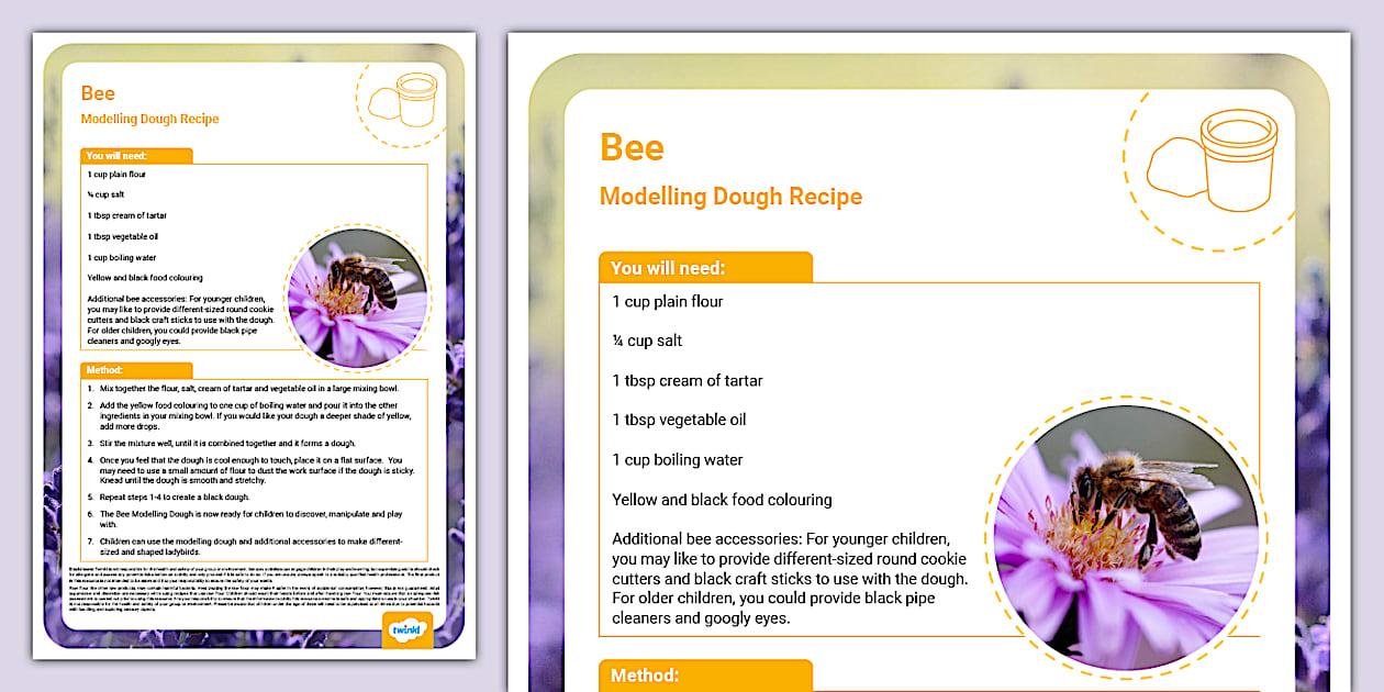 Bee Modelling Dough Recipe | Twinkl (teacher made) - Twinkl