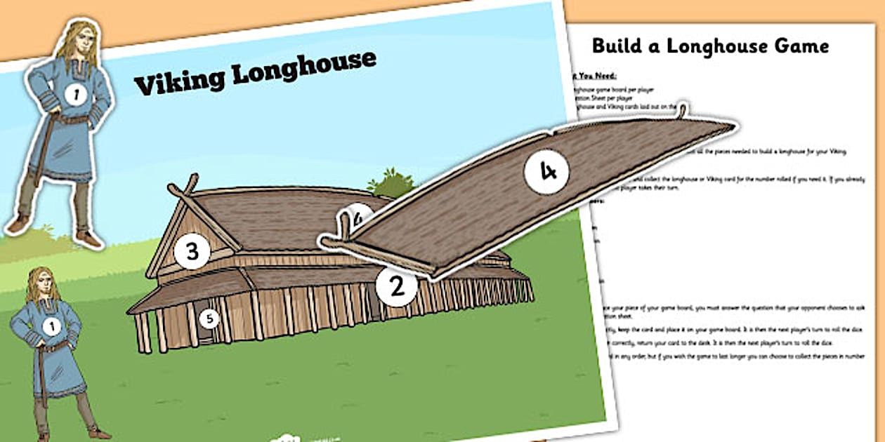 Build a Longhouse Game (teacher made) - Twinkl