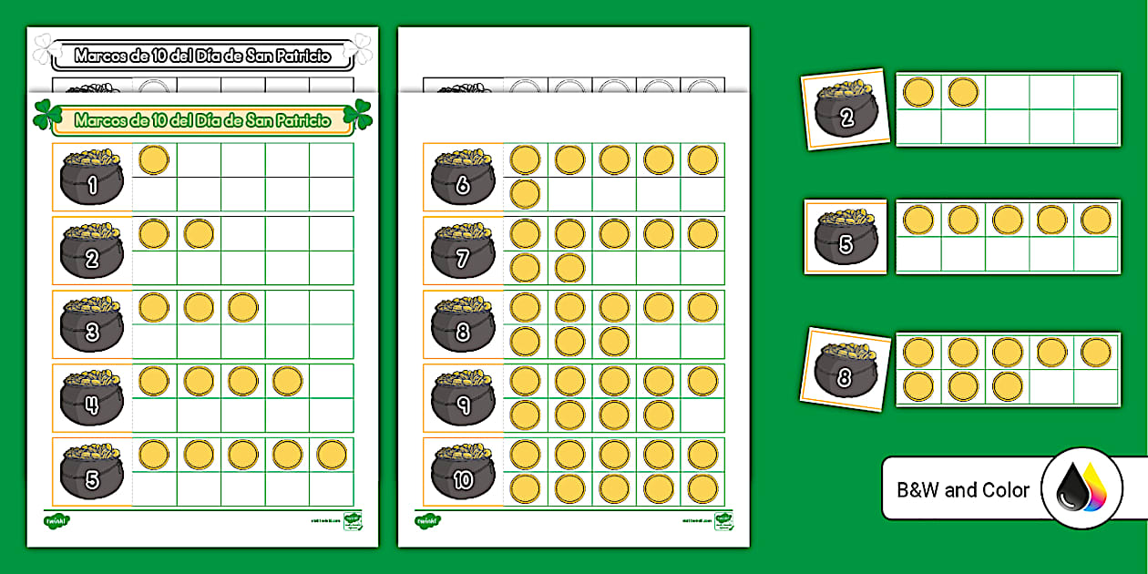 Actividad: Marcos de 10 del Día de San Patricio - Twinkl