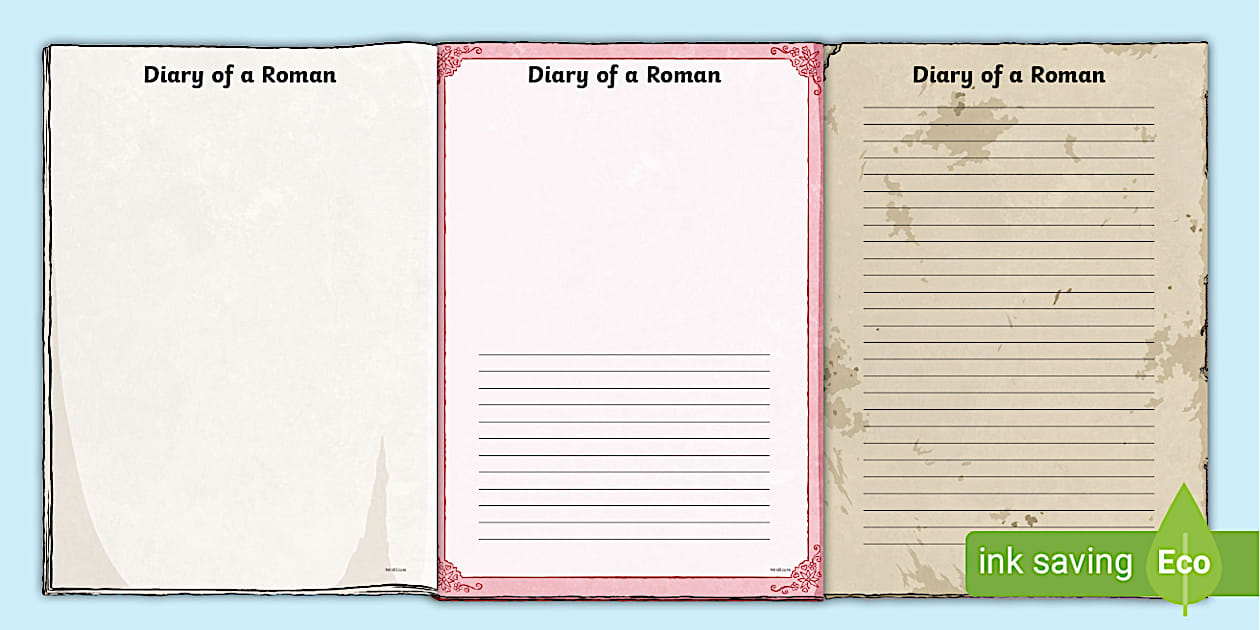 Diary of a Roman Writing Frames,roman diary (Teacher-Made)