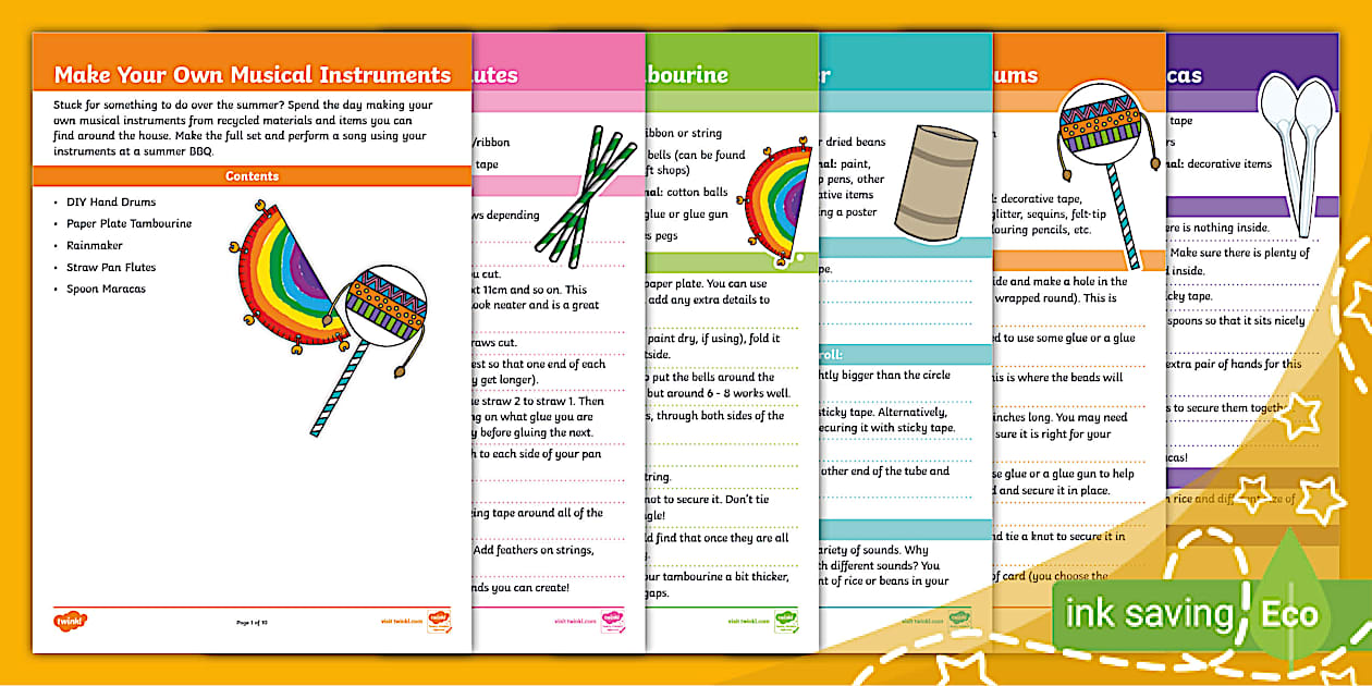 Make Your Own Musical Instruments Craft Instructions