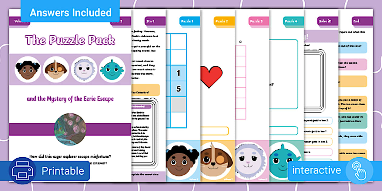 Puzzle Pack - Volume 7 - Kids Logic Puzzles – Twinkl - L2