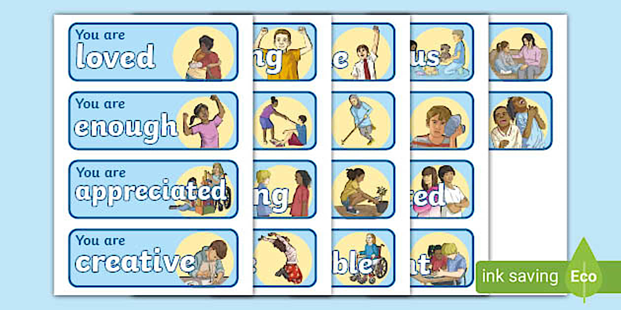 Editable Affirmation Display Word Cards (teacher made)