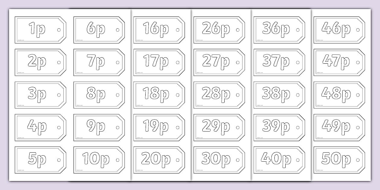 👉 Price Tags 1p - 50p (teacher made) - Twinkl