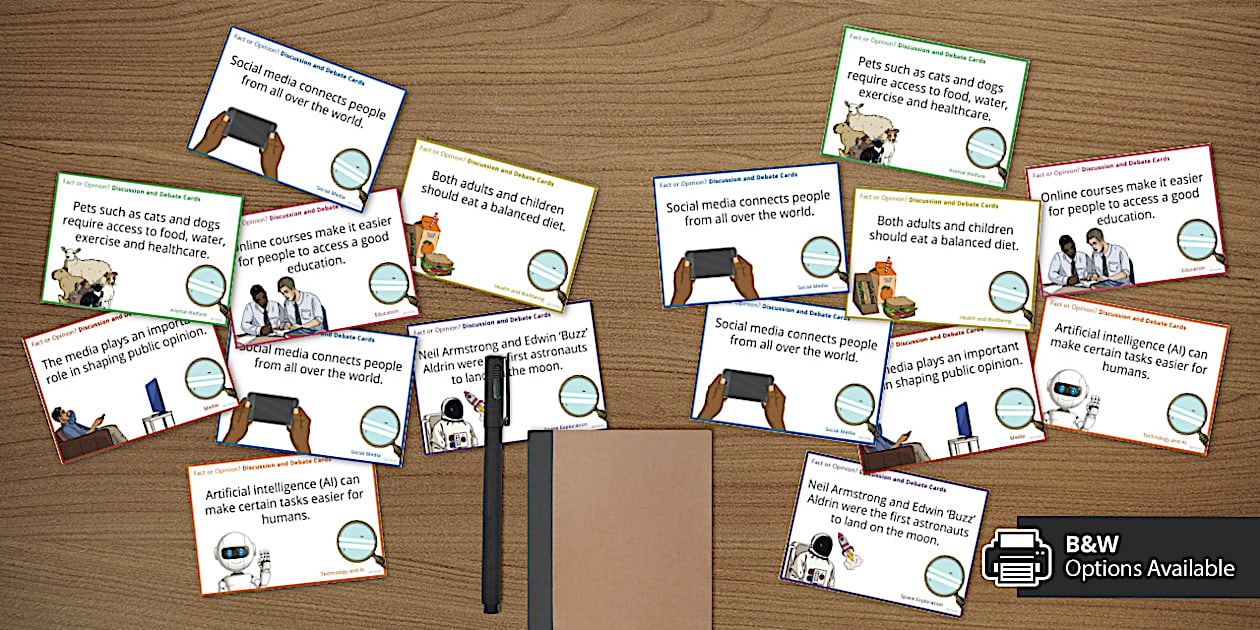 Fact or Opinion? Discussion and Debate Cards (teacher made)