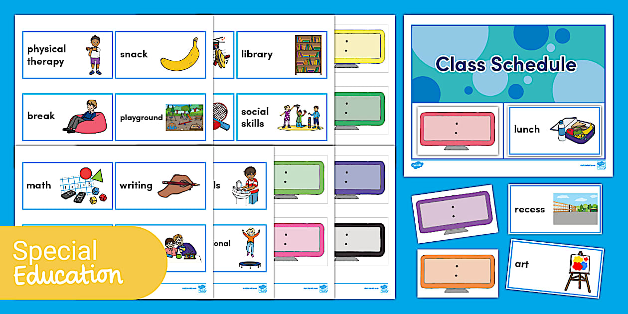 Class Schedule Bulletin Board Display for Special Education