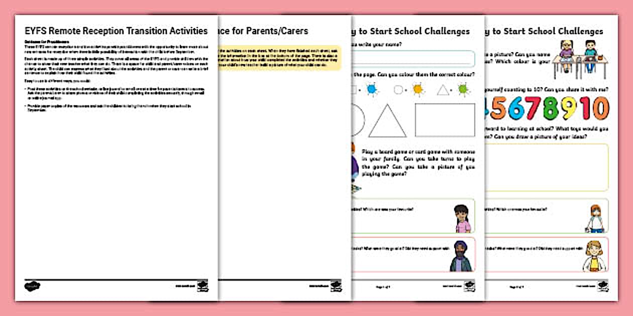 EYFS Remote Reception Transition Activities (teacher made)