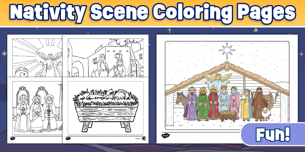 Nativity Scene Coloring Pages