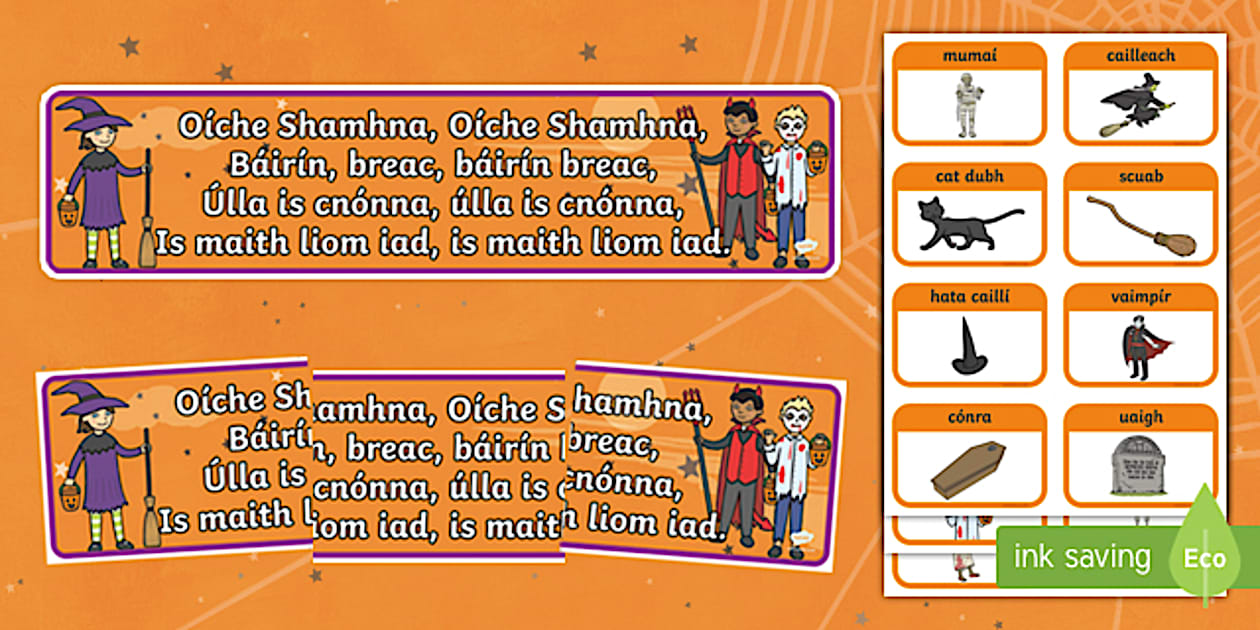 Oíche Shamhna | Acmhainní Gaelscoile | rang 1 agus rang 2