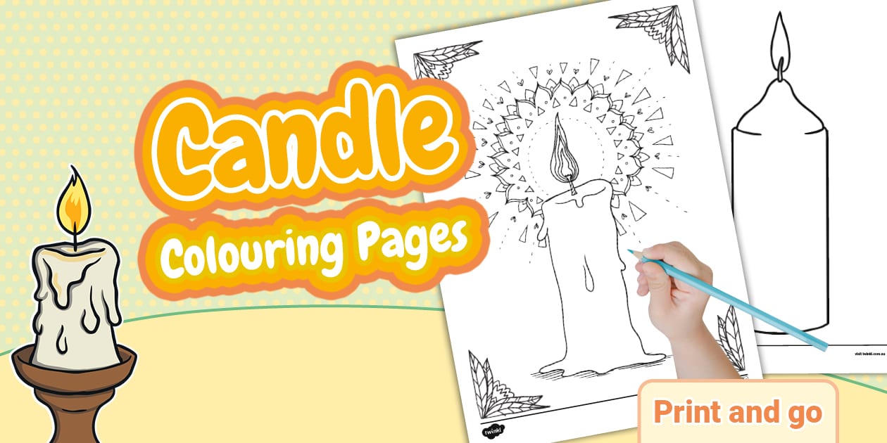 Candle Colouring Pages