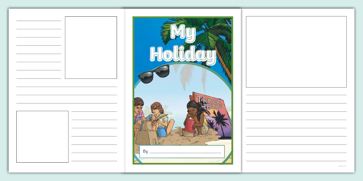 My Holiday Journal Writing Frame (teacher made) - Twinkl