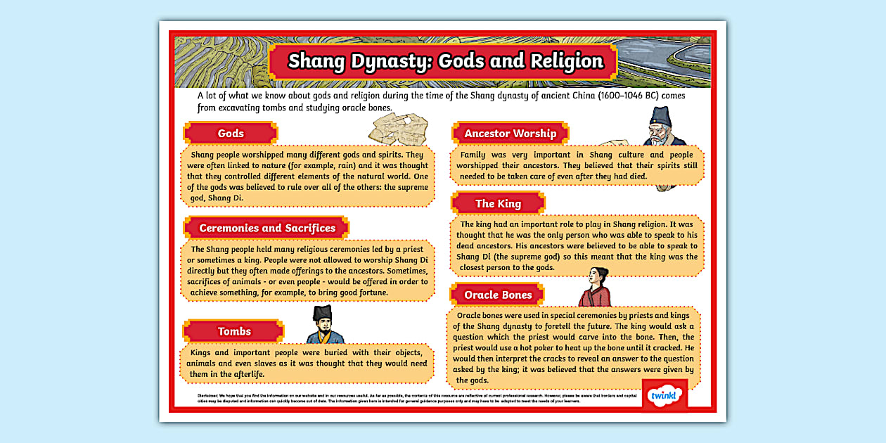 Shang Dynasty: Gods and Religion Fact File (teacher made)