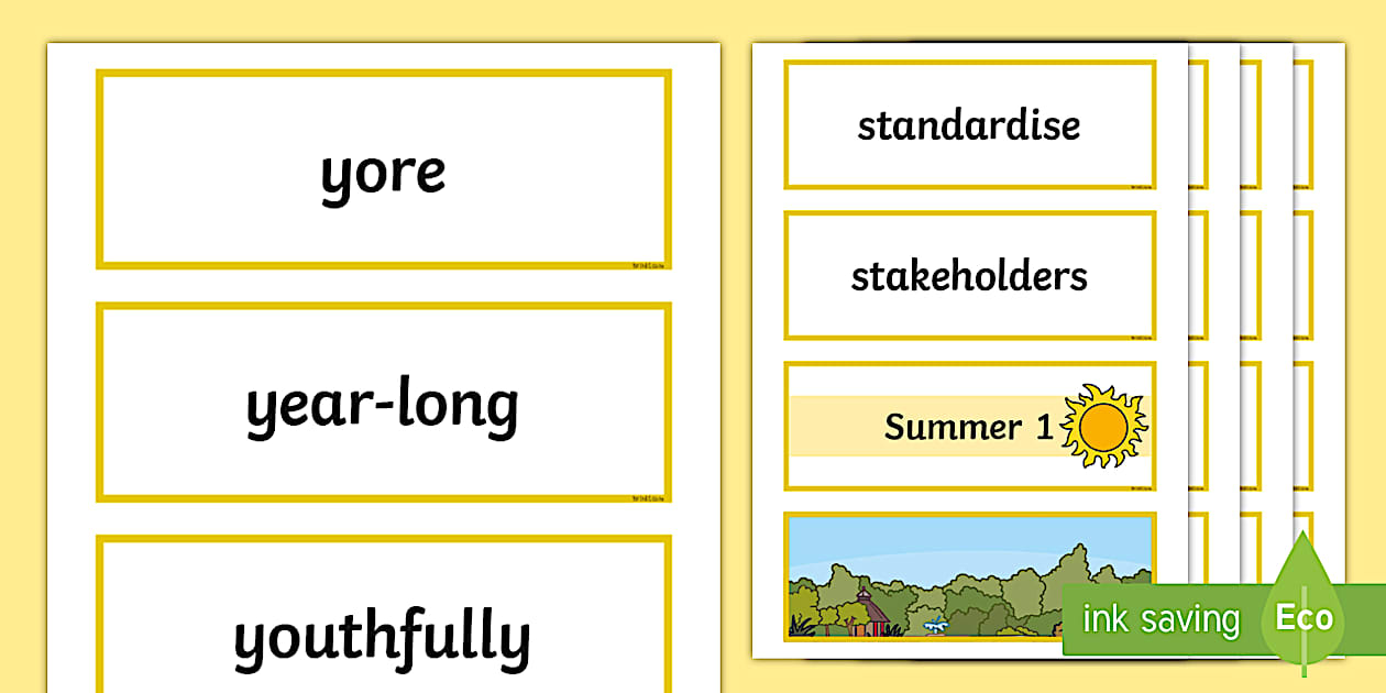 Year 5 Summer 1 Word of the Day Display Word Cards - Twinkl