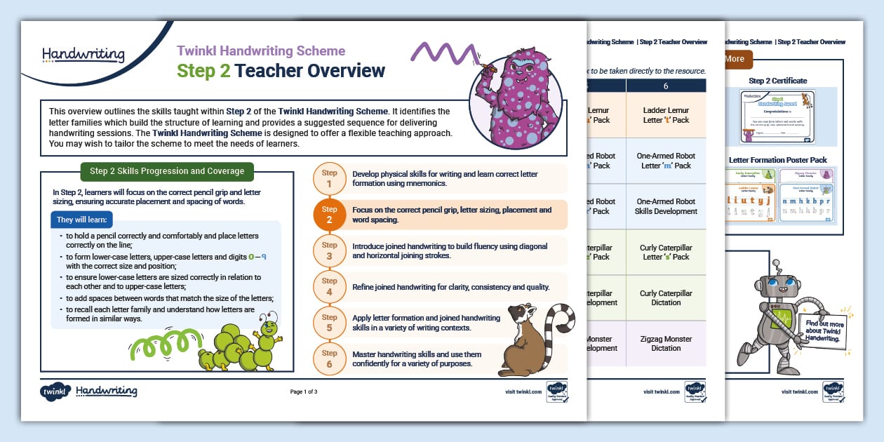 Twinkl Handwriting Scheme: Step 2 Teacher Overview - Twinkl