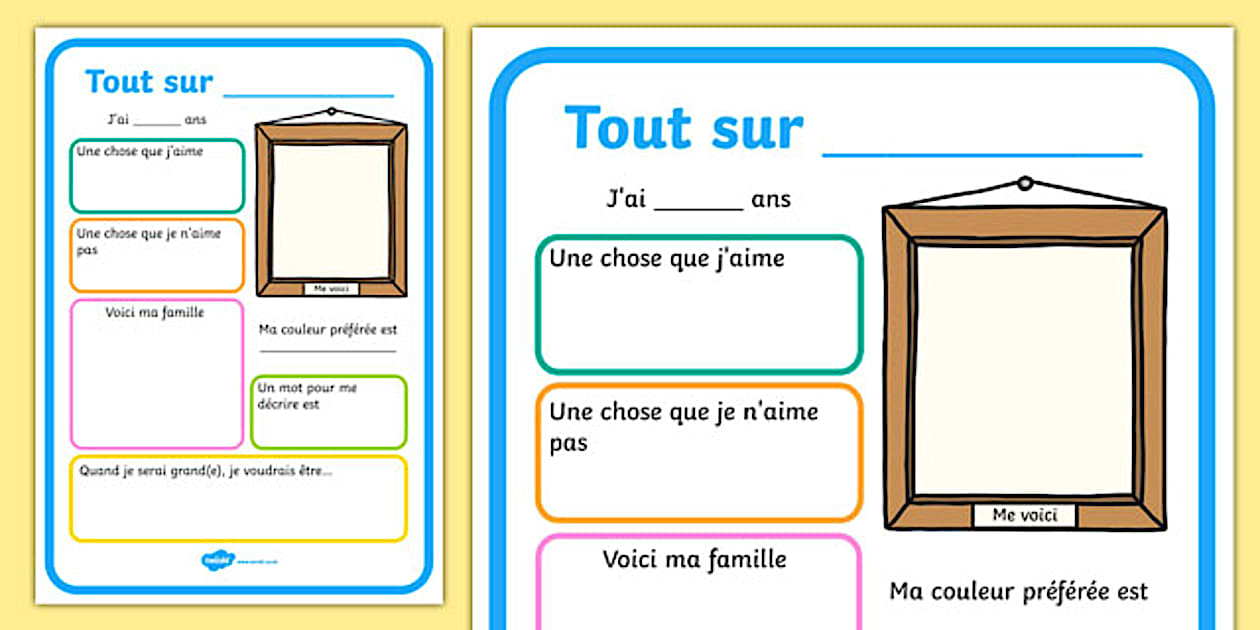 Tout Sur Moi/All About Me in French | Poster Template