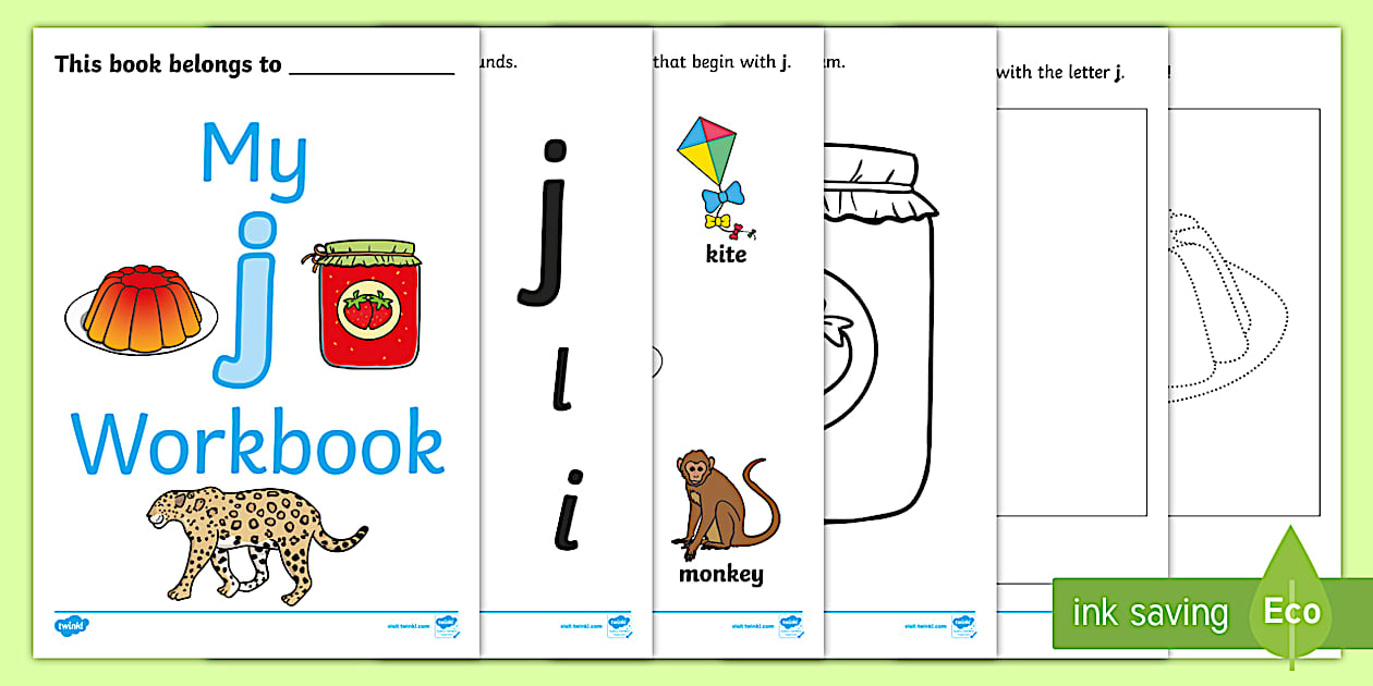 My Letter 'j' Workbook (K1) (professor feito) - Twinkl