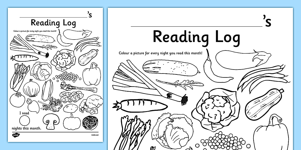 Vegetable Themed Colour In Reading Log (teacher made)